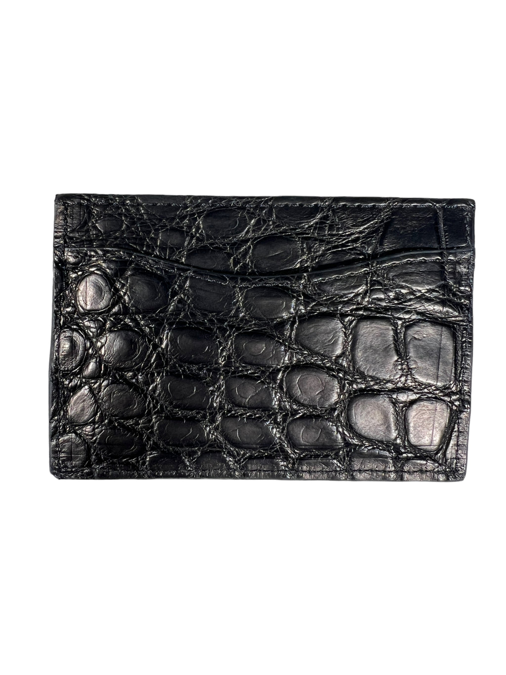 W.KLEINBERG ALLIGATOR FLAT CARD CASE - BLACK – Button Down SF