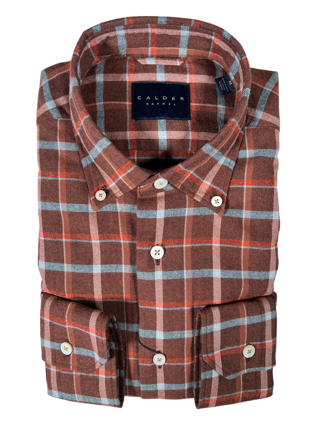 CALDER CARMEL MEN'S CHECK SHIRT - BRICK – Button Down SF