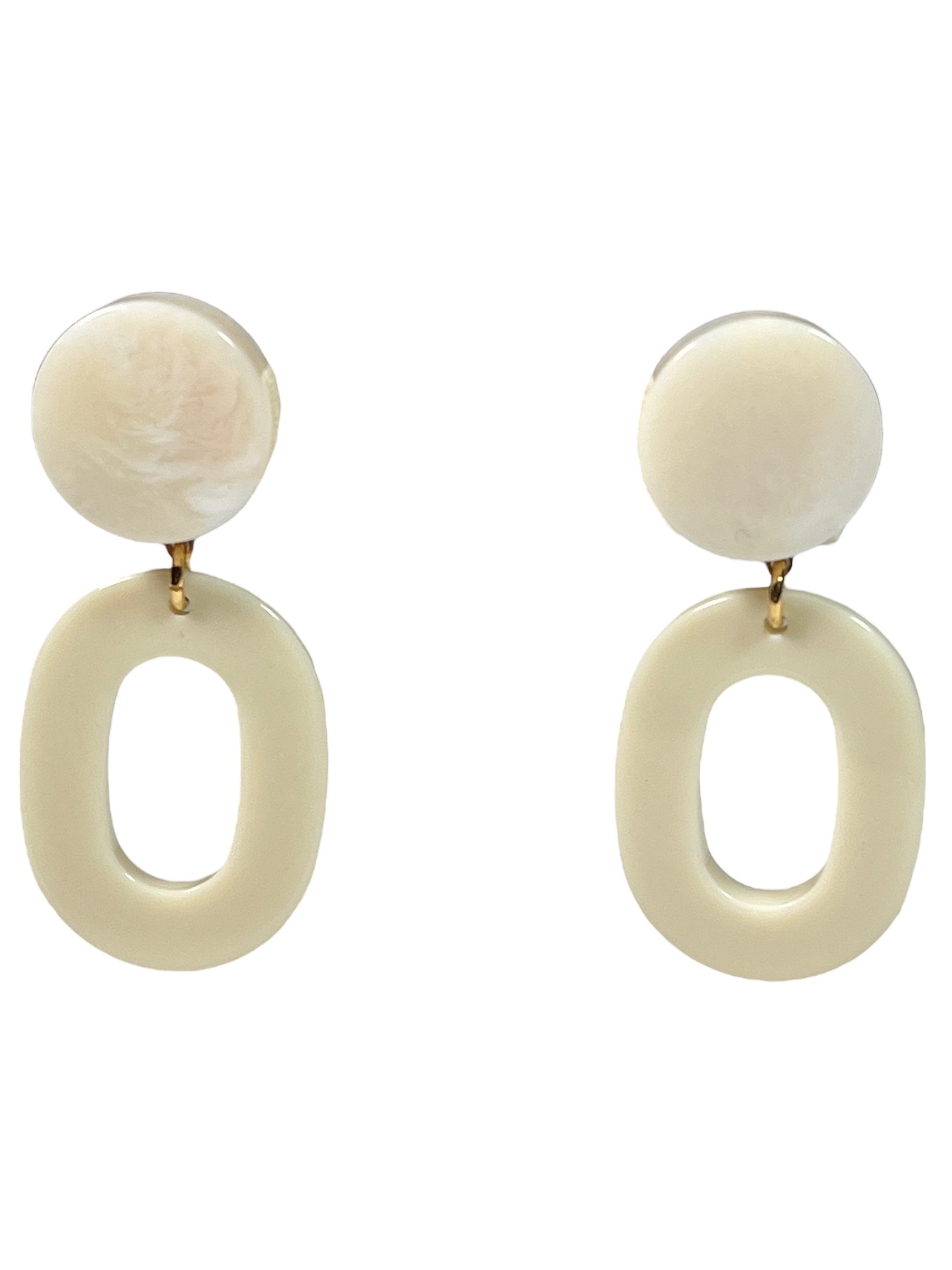 Francine Bramli Paris Oval Earring Cream