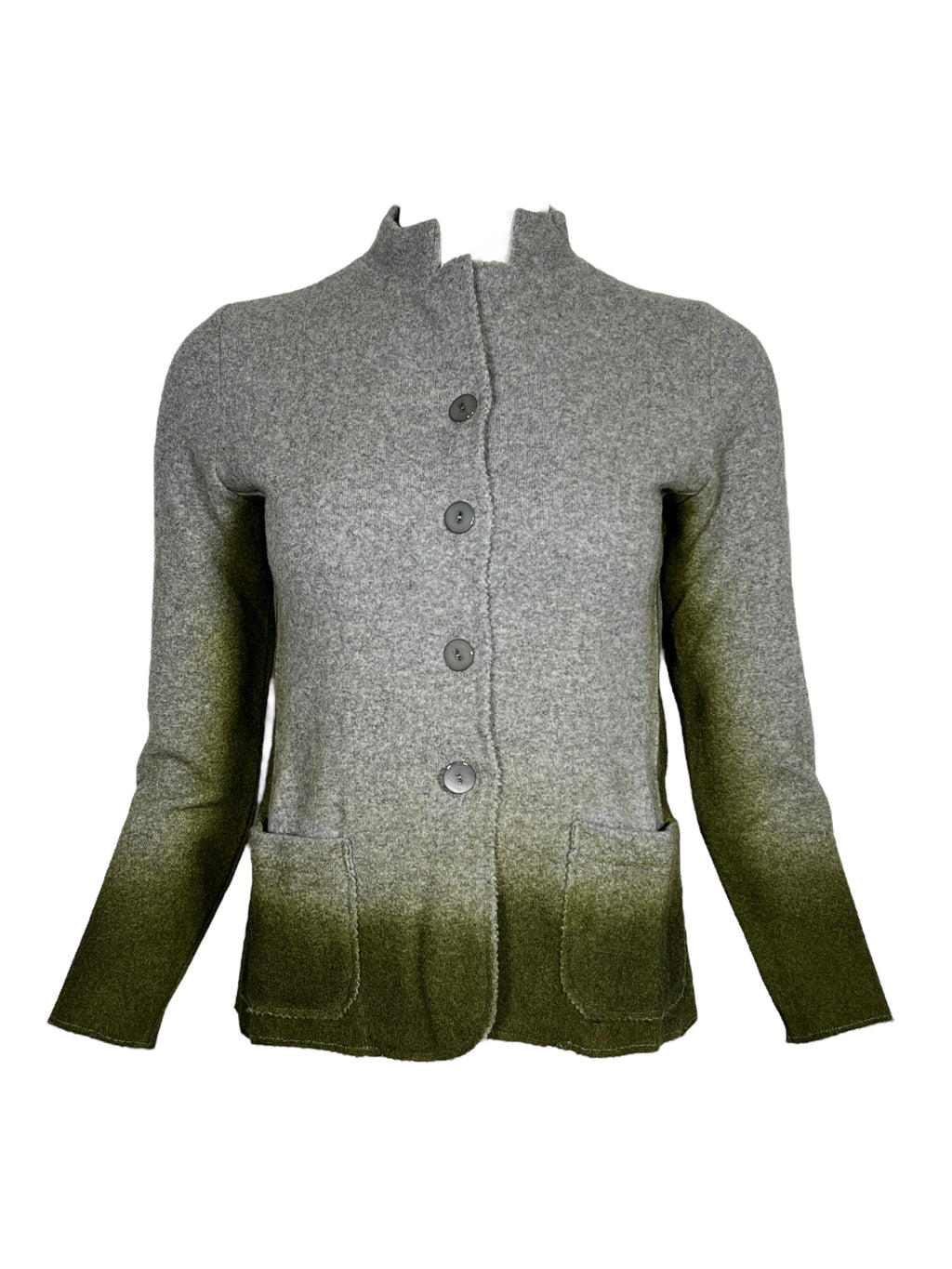 ADESI CASHMERE OMBRÉ JACKET - SHARK/GOLDEN GREEN – Button Down SF