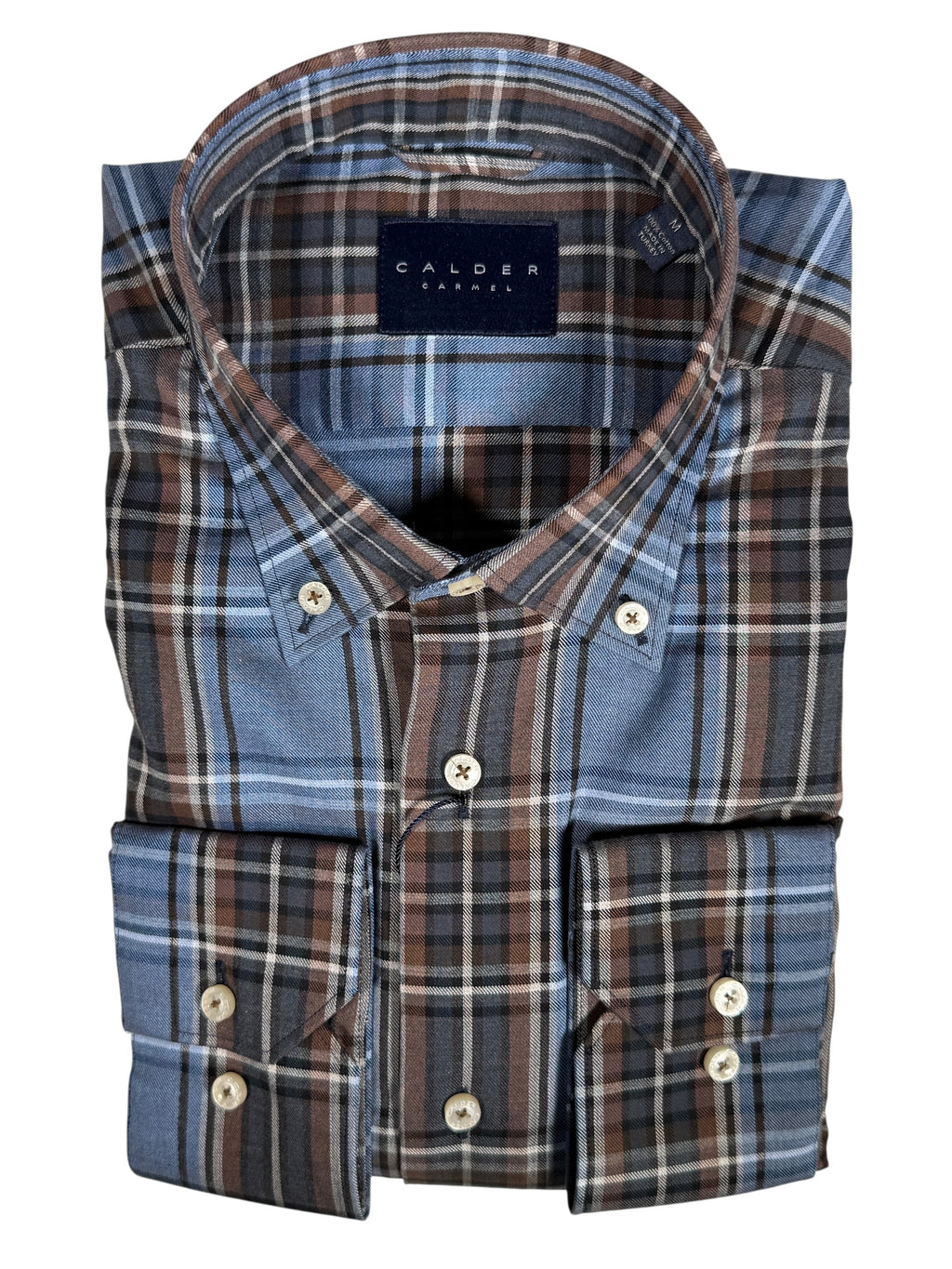 CALDER CARMEL MEN'S SHIRT - DENIM TWILL PLAID – Button Down SF