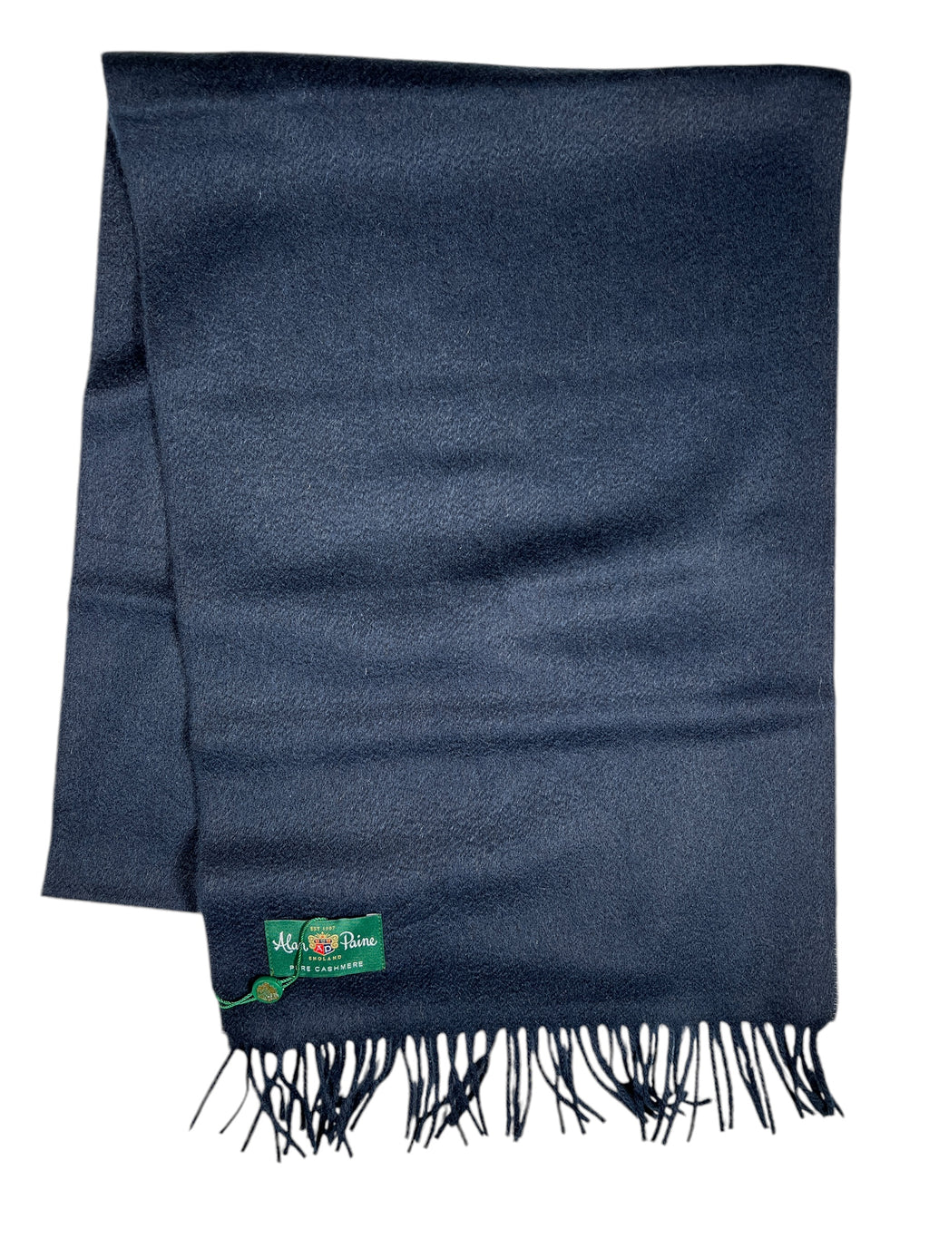 ALAN PAINE RISBURY CASHMERE SOLID SCARF - NAVY – Button Down SF