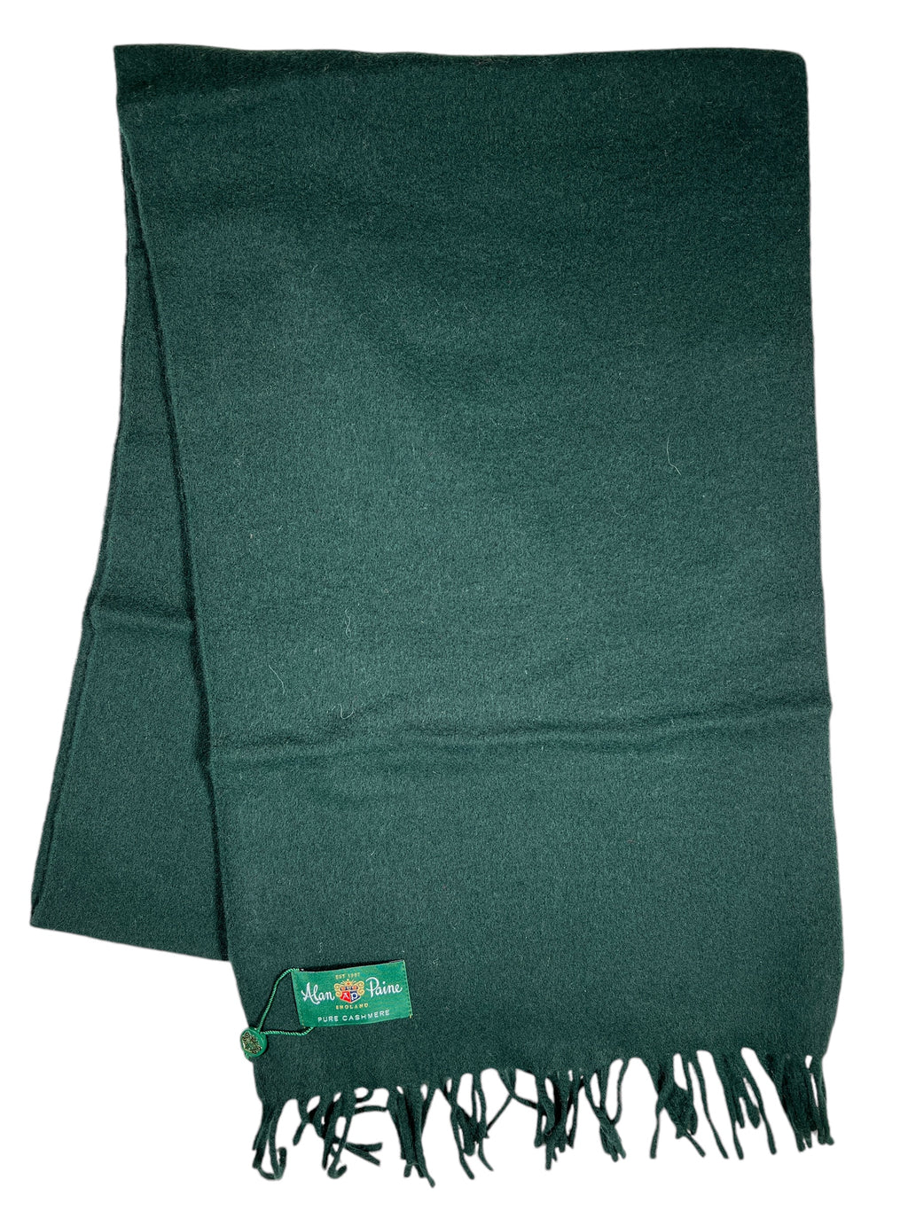 ALAN PAINE RISBURY CASHMERE SOLID SCARF - RACING GREEN – Button Down SF