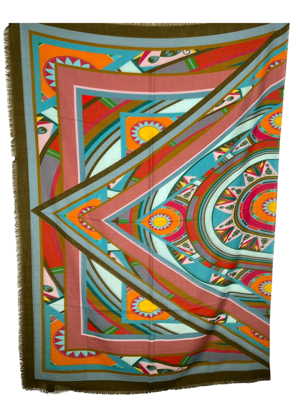 FRANCO FERRARI WOOL SCARF - LIGHT BLUE DECO – Button Down SF