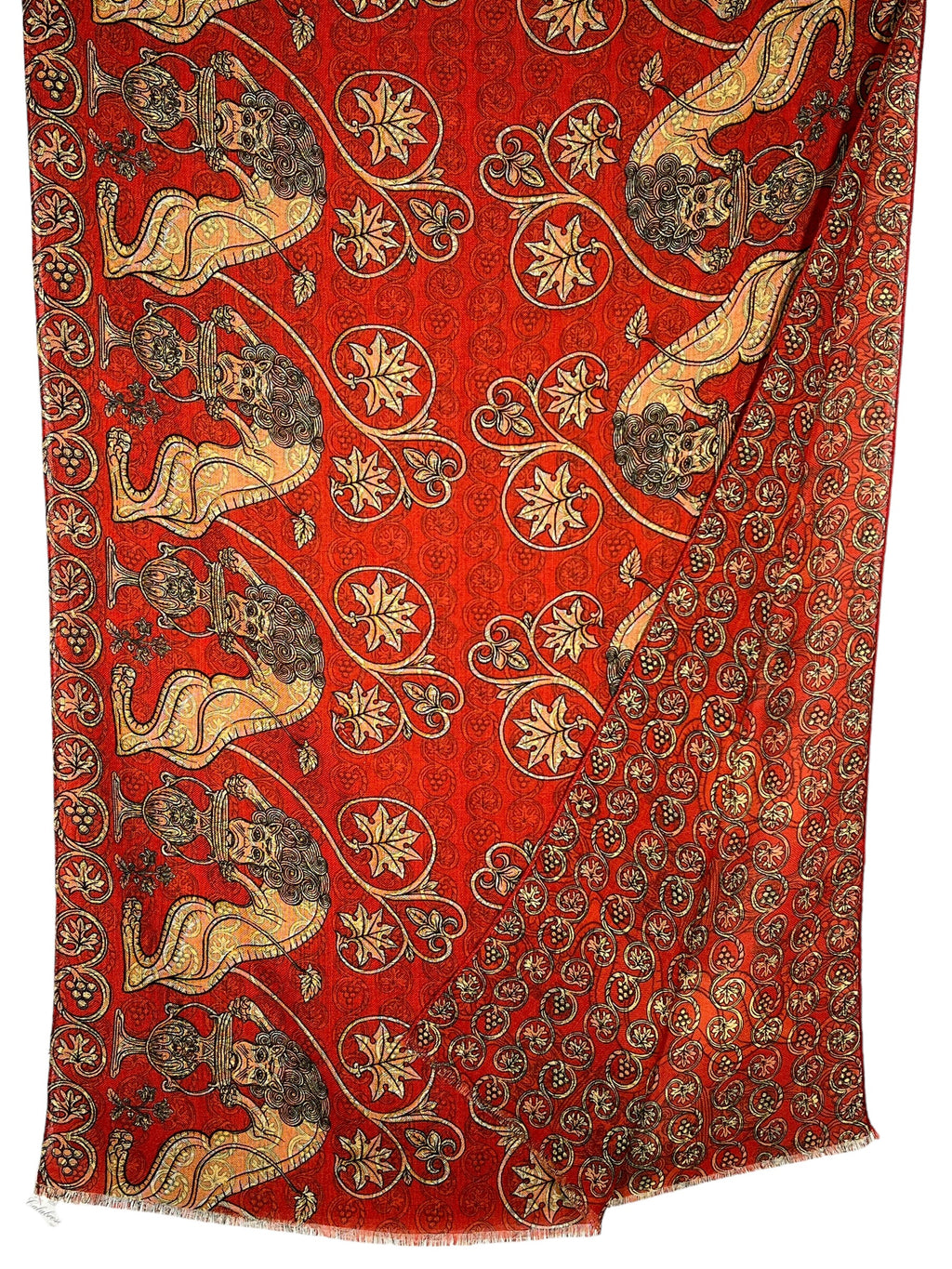 CALABRESE 1924 DOUBLE SIDED WOOL SCARF - ORANGE DRAGON – Button Down SF