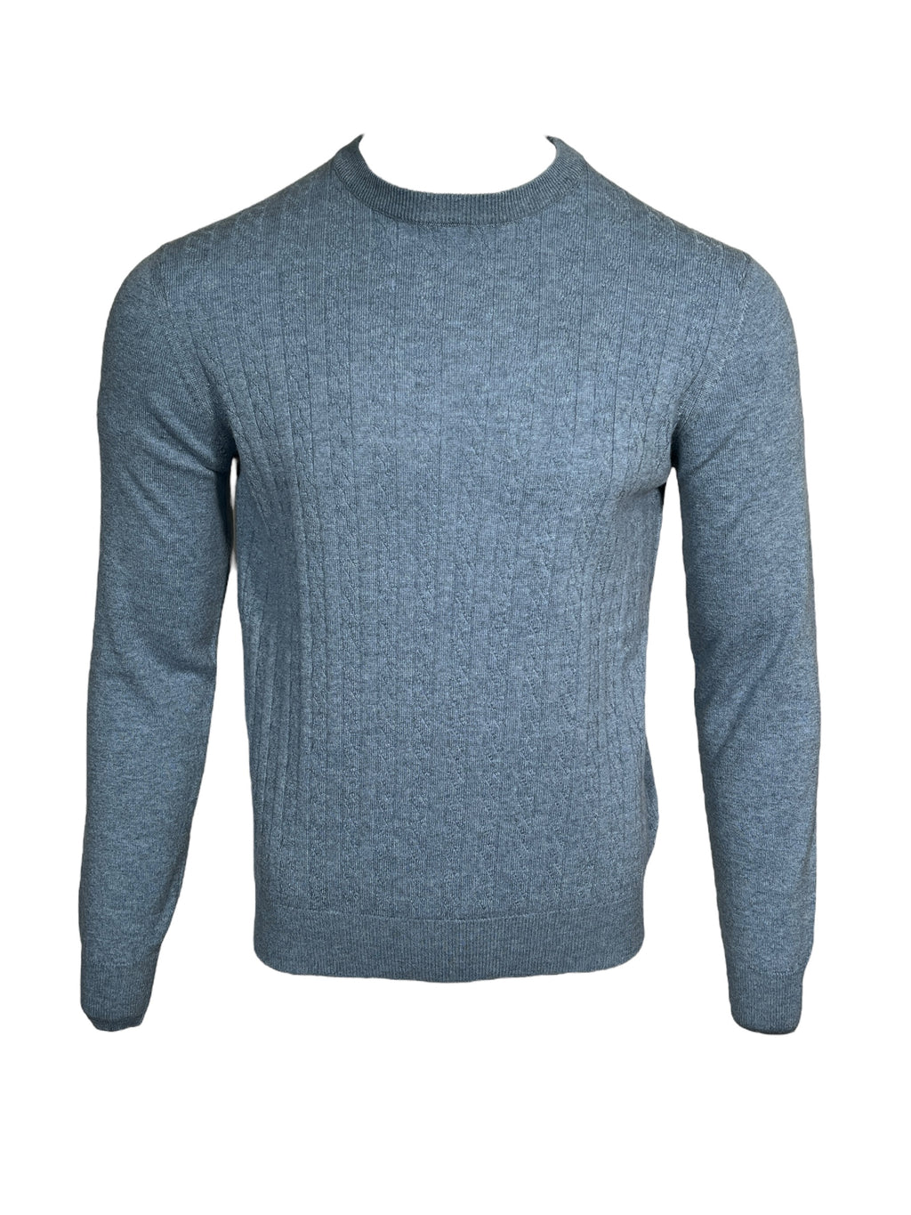 FIORONI CASHMERE CABLE KNIT SWEATER - AVIO BLUE – Button Down SF