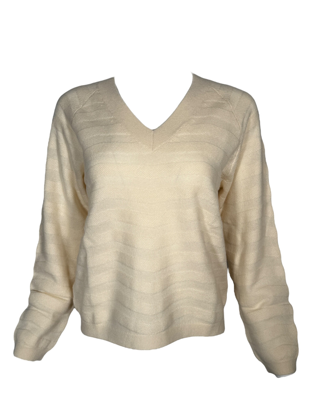 REPEAT CASHMERE V-NECK SWEATER - VANILLA – Button Down SF