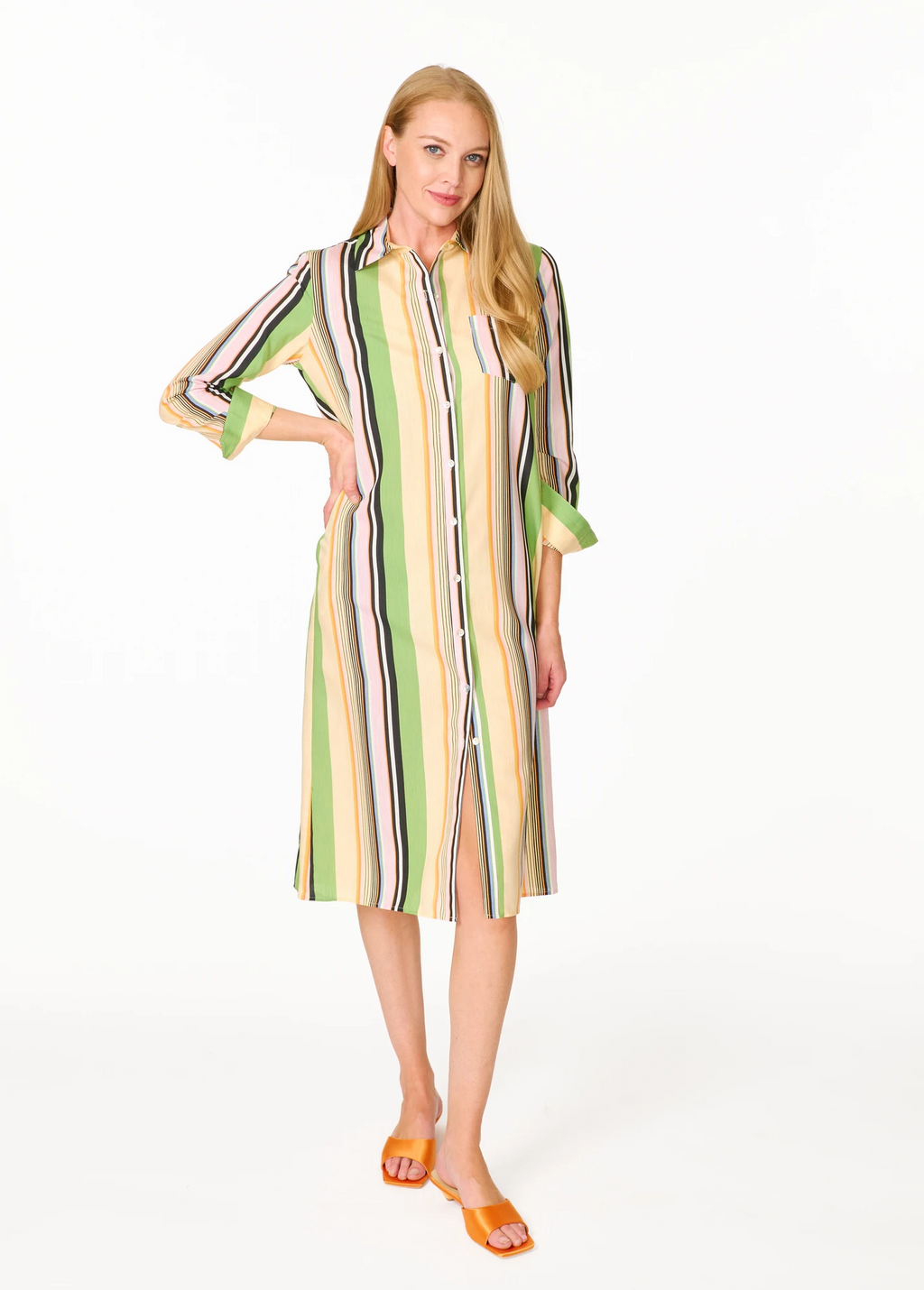 ESTELLE AND FINN SHIRT DRESS - BLACK MULTI – Button Down SF