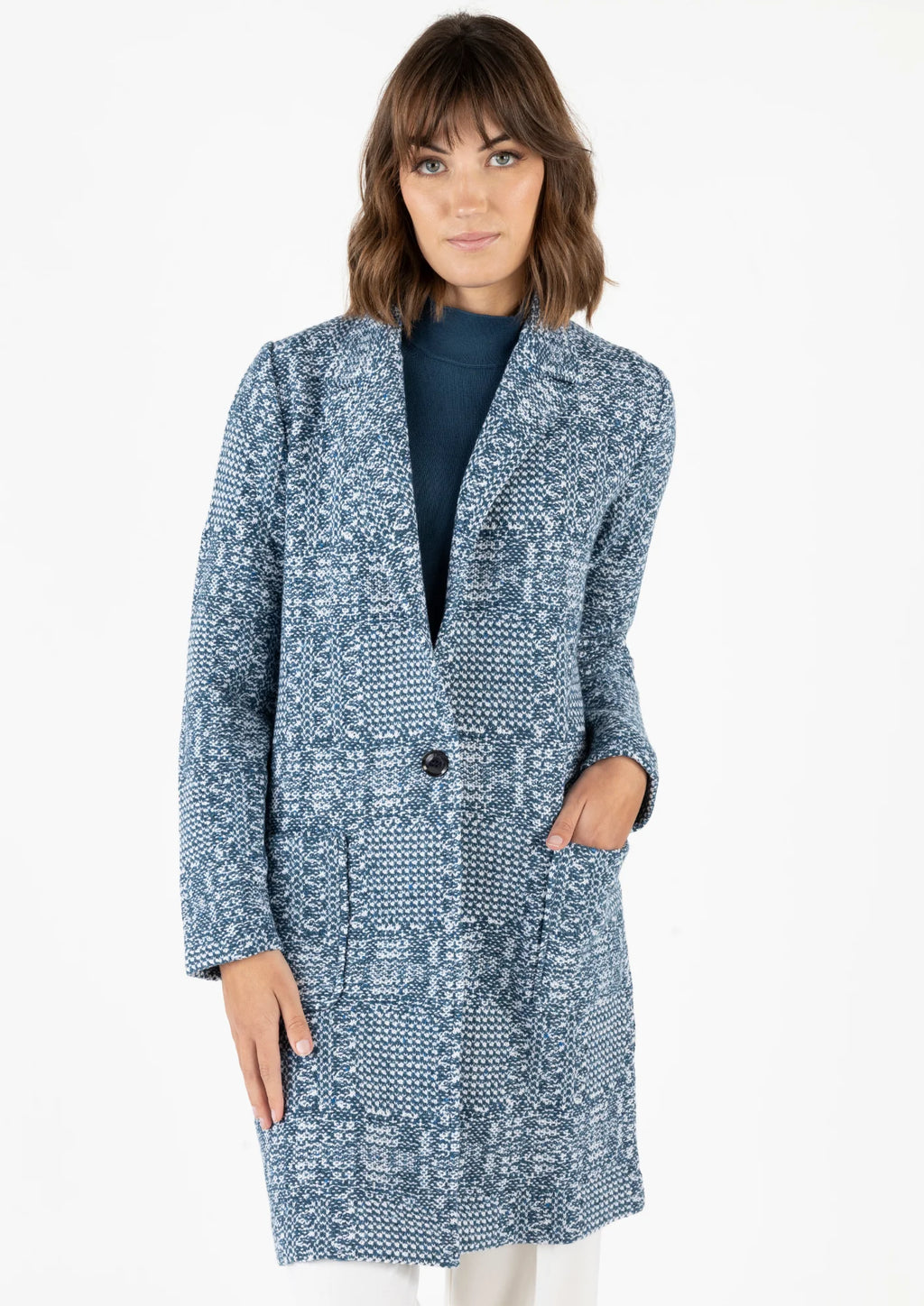 AMINA RUBINACCI MACRO TWEED COAT - OCEAN – Button Down SF