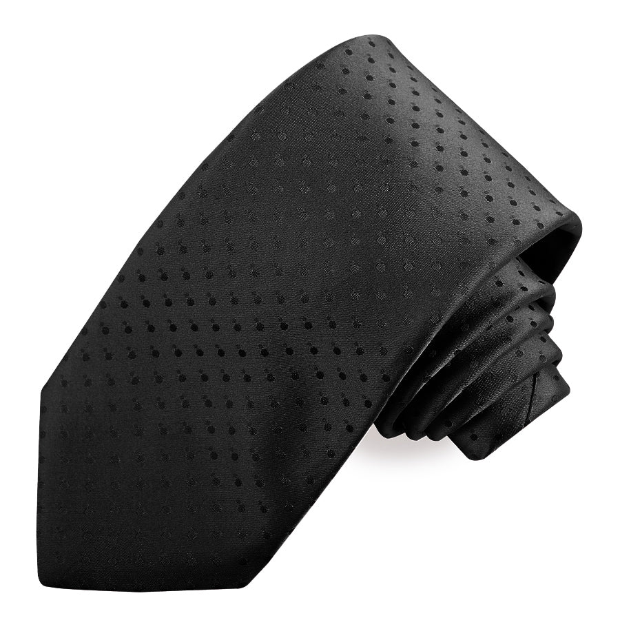 DION SILK SMALL DOT TIE - BLACK – Button Down SF