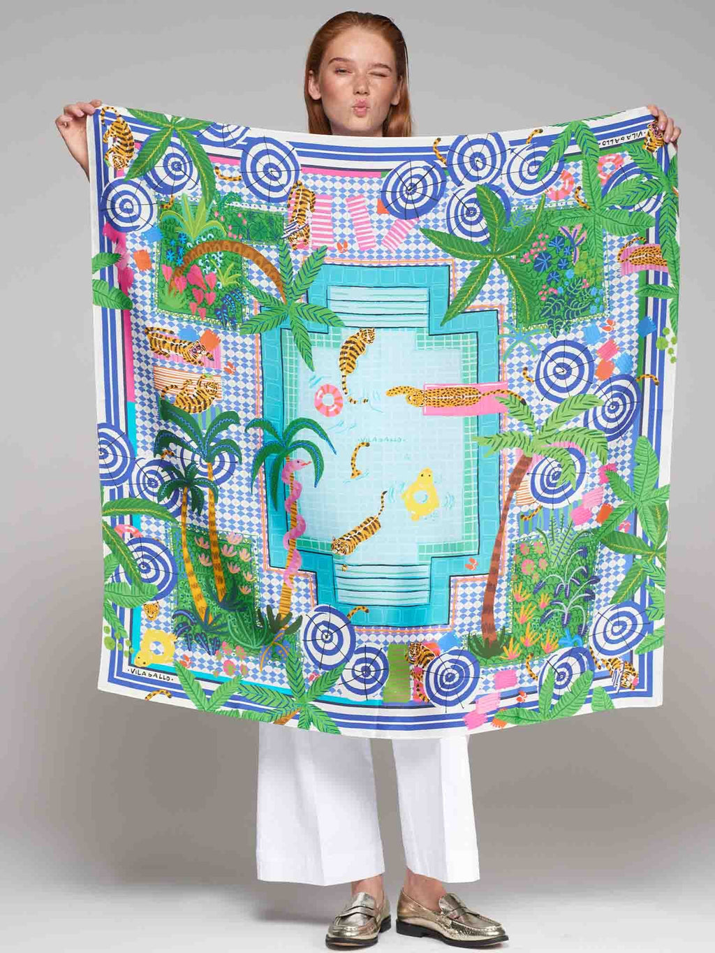 VILAGALLO SILK JUNGLE SCARF – Button Down SF