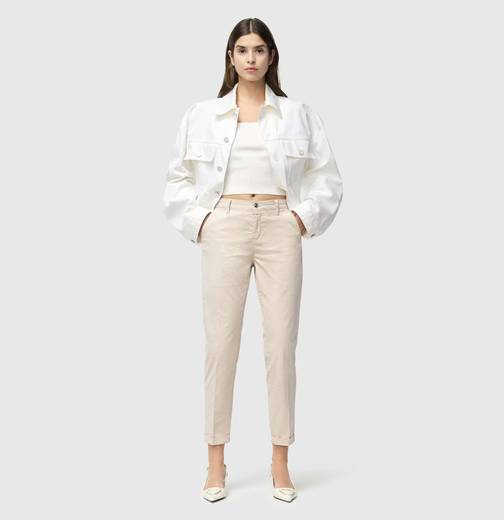 MAC WOMEN'S TURN UP CHINO - IVORY – Button Down SF