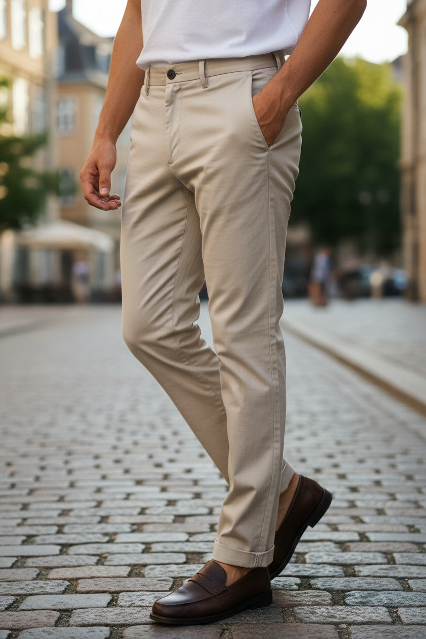 MASON'S COTTON/CASHMERE STRETCH TROUSER - STONE – Button Down SF
