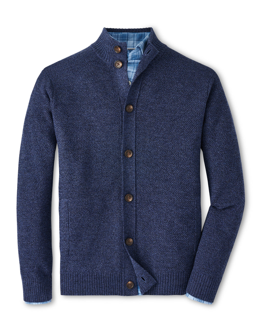 PETER MILLAR RICHLAND FULL-BUTTON CARDIGAN - INDIGO – Button Down SF