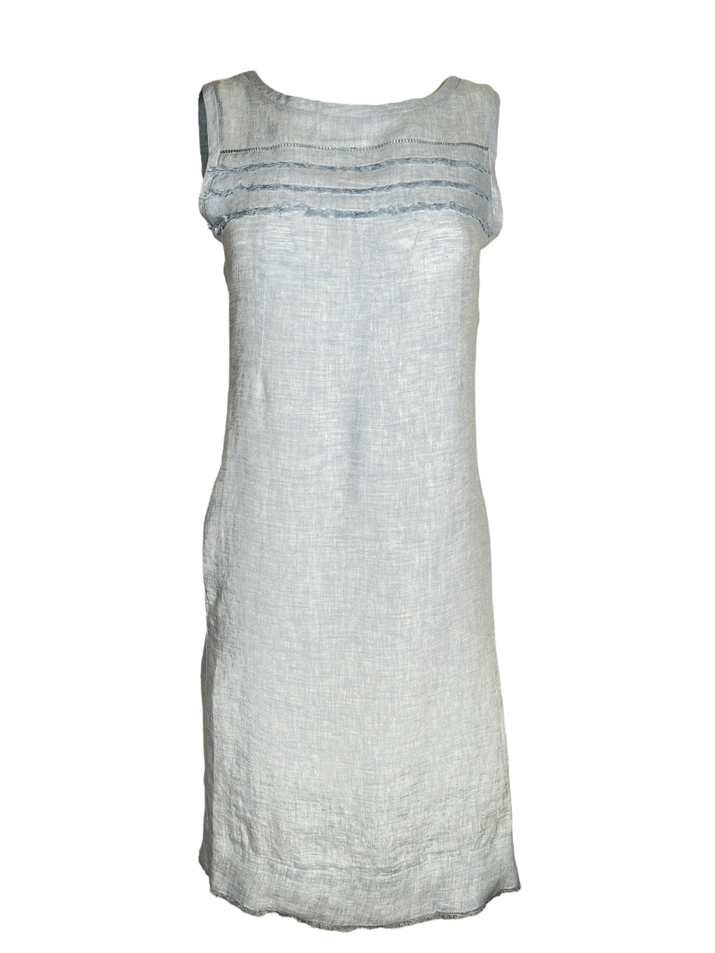 TONET LINEN FRINGE DRESS - LIGHT BLUE – Button Down SF